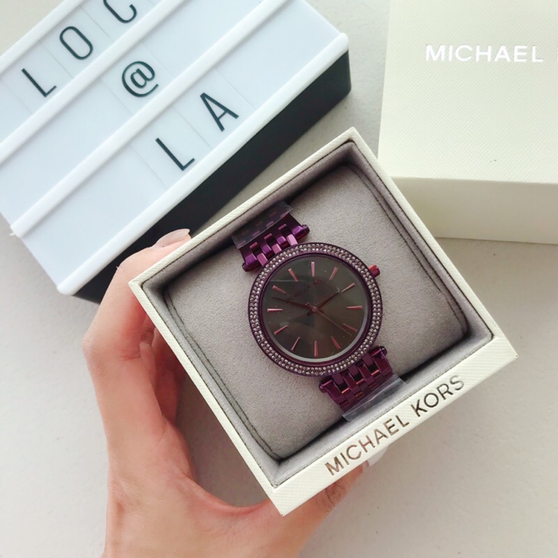 Michael kors MK3554 Darci Black Dial 梅紫色手錶 女錶 | 蝦皮購物