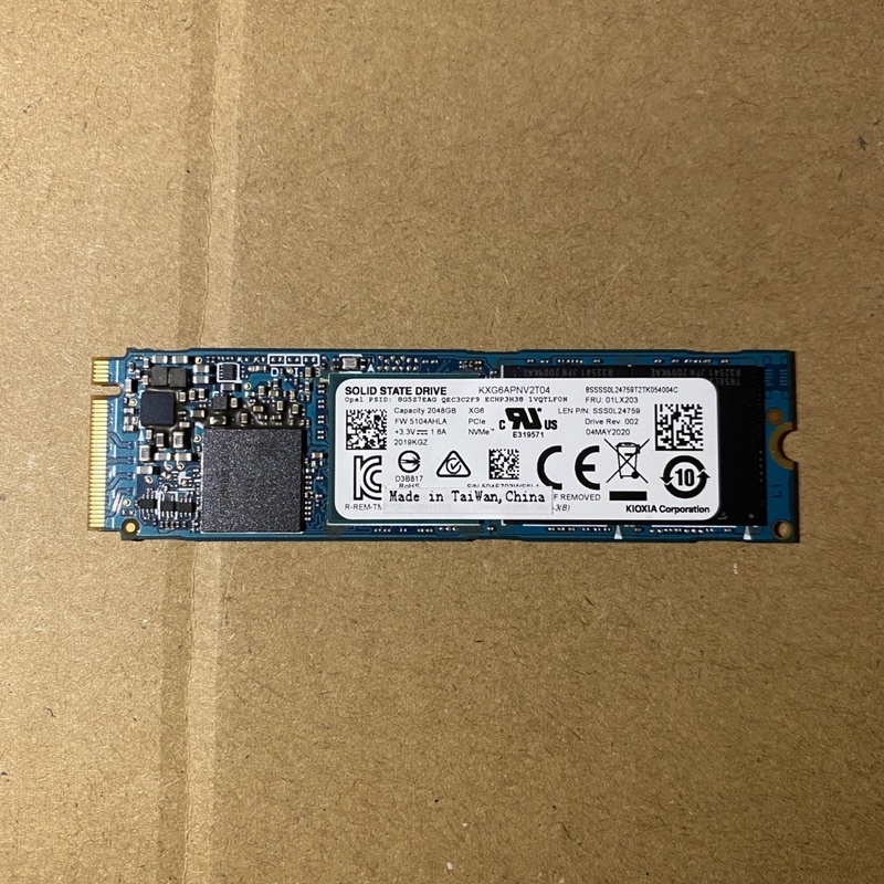 TOSHIBA (KIOXIA) XG6-P 2T 2TB KXG6APNV2T04 M.2 SSD TLC Nvme | 蝦皮購物