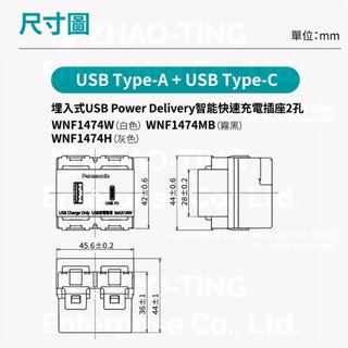 國際 USB插座 USB快速充電插座 PD快充 TypeC插座 WNF1474W WNF1474H WNF1474MB | 蝦皮購物