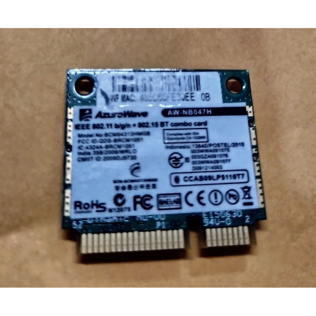 筆電網卡 mini PCI-E AzureWave AW-NB047H bcm94313hmgb 藍芽 | 蝦皮購物