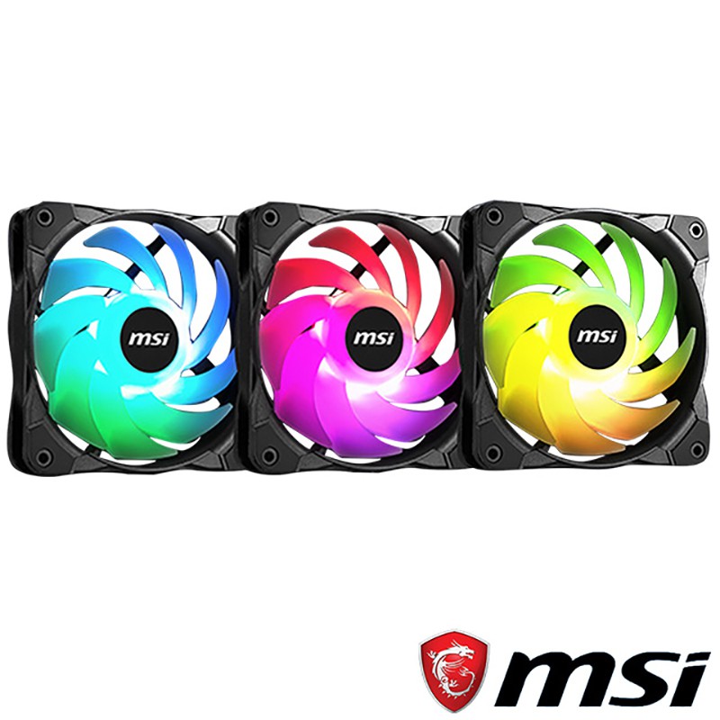 MSI Rainbow Fan Pack (fan only) 幻彩閃耀 RGB 系統列風扇 電競風扇 | 蝦皮購物