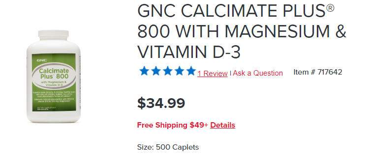 GNC Calcimate Plus 800的價格推薦 - 2020年12月| 比價比個夠BigGo