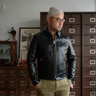 現貨無敵性價比 Schott 689H 黑色馬皮內裡夾綿襯杉領騎士皮衣 | 蝦皮購物