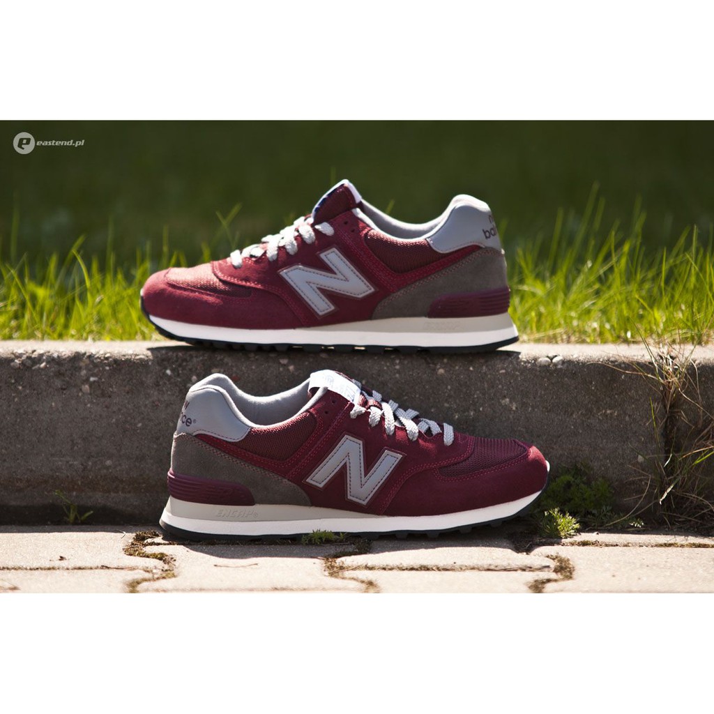 New Balance ML 574 BRY 酒紅麂皮 size:24.5 | 蝦皮購物
