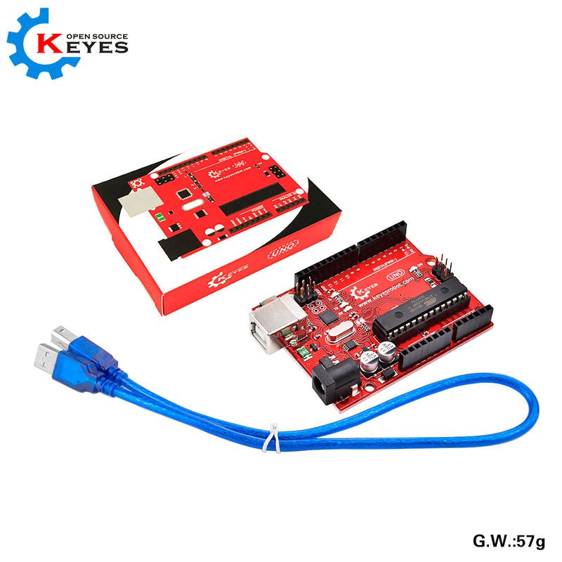 【傑森創工】keyes原廠 Uno開發板 Arduino Uno R3 完全相容 原廠晶片 附usb線 蝦皮購物