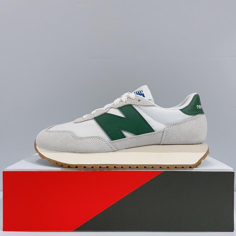 New Balance 237 NB 男女款 白綠色 麂皮 舒適 D楦 復古 運動 休閒鞋 MS237RF | 蝦皮購物