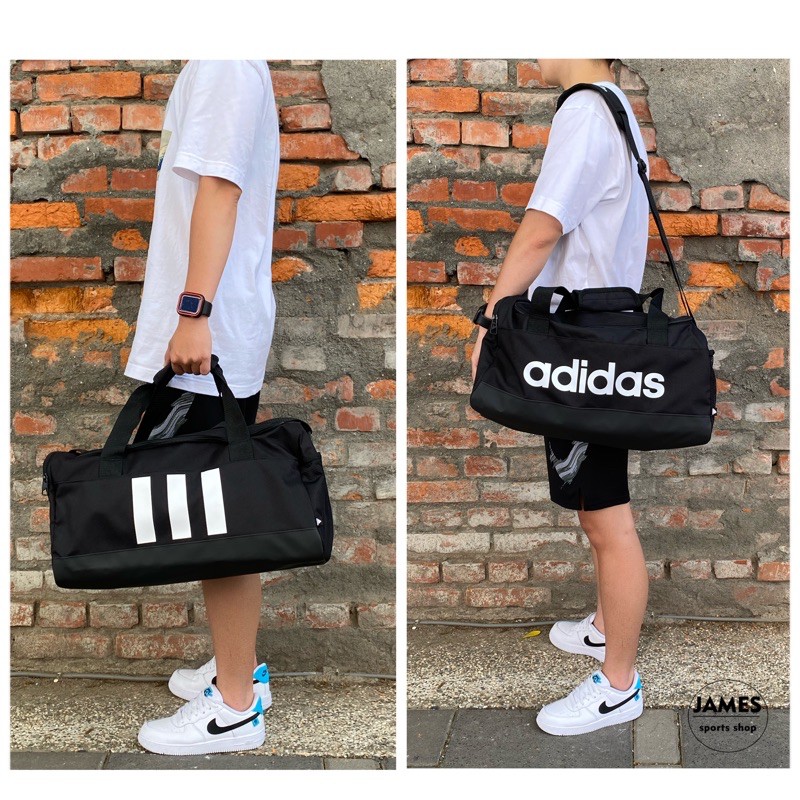 【現貨 開發票】愛迪達 旅行袋 健身袋 衣物袋 黑色 運動袋 健身包 手提袋 側背袋 行李袋 側背包 旅遊包 詹姆士的店 | 蝦皮購物