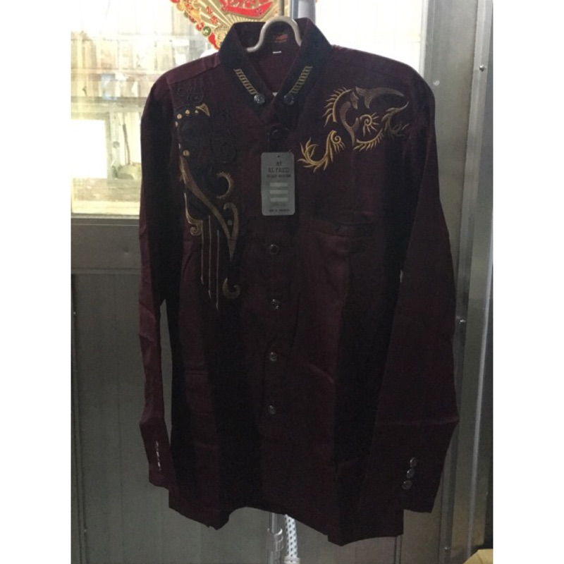 Jasko jas koko bordir mewah merah tua | 蝦皮購物