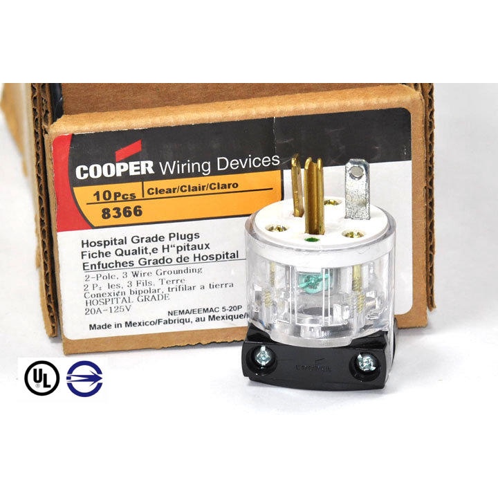 [ 特價 ]美國 COOPER 8366 20A 125V NEMA 5-20 醫療級插頭 BSMI認證 8300可用 | 蝦皮購物