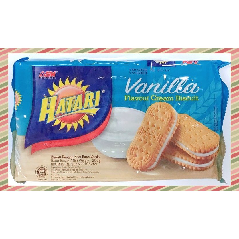 HATARI VANILLA FLAVOUR CREAM BISCUIT 夾心餅乾-香草口味 | 蝦皮購物