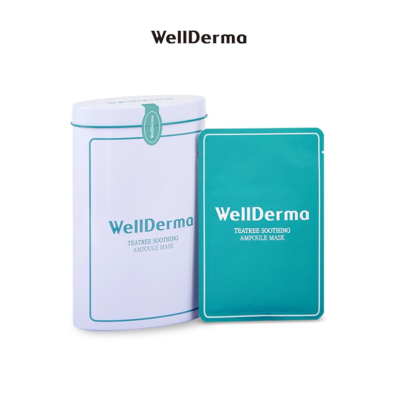WellDerma夢蝸茶樹水庫精華茶樹成分快速補水面膜 10 片 / 1 盒 | 蝦皮購物