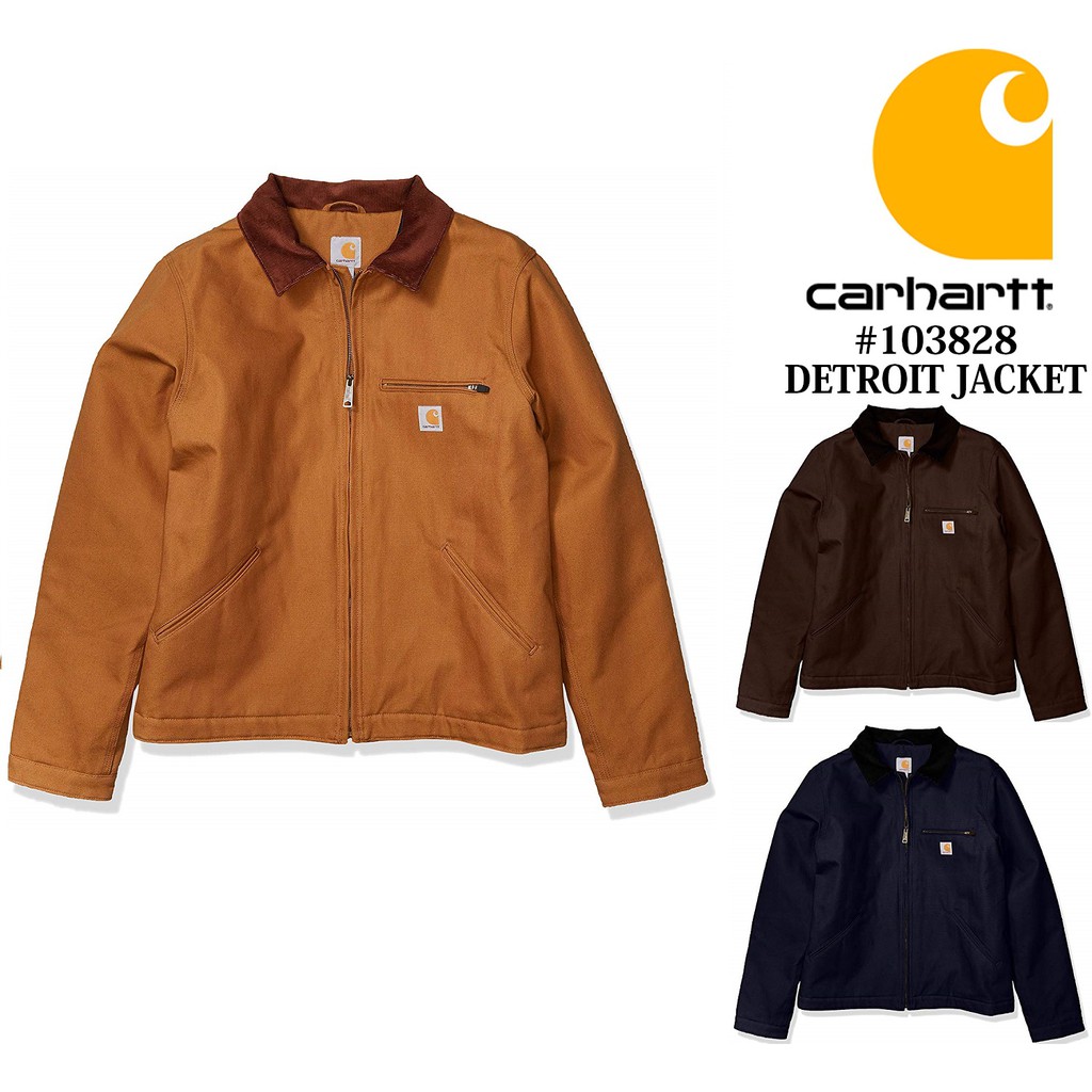 TSU代購 USA CARHARTT DUCK DETROIT JACKET 103828 J001 夾克 黑色 土黃 | 蝦皮購物