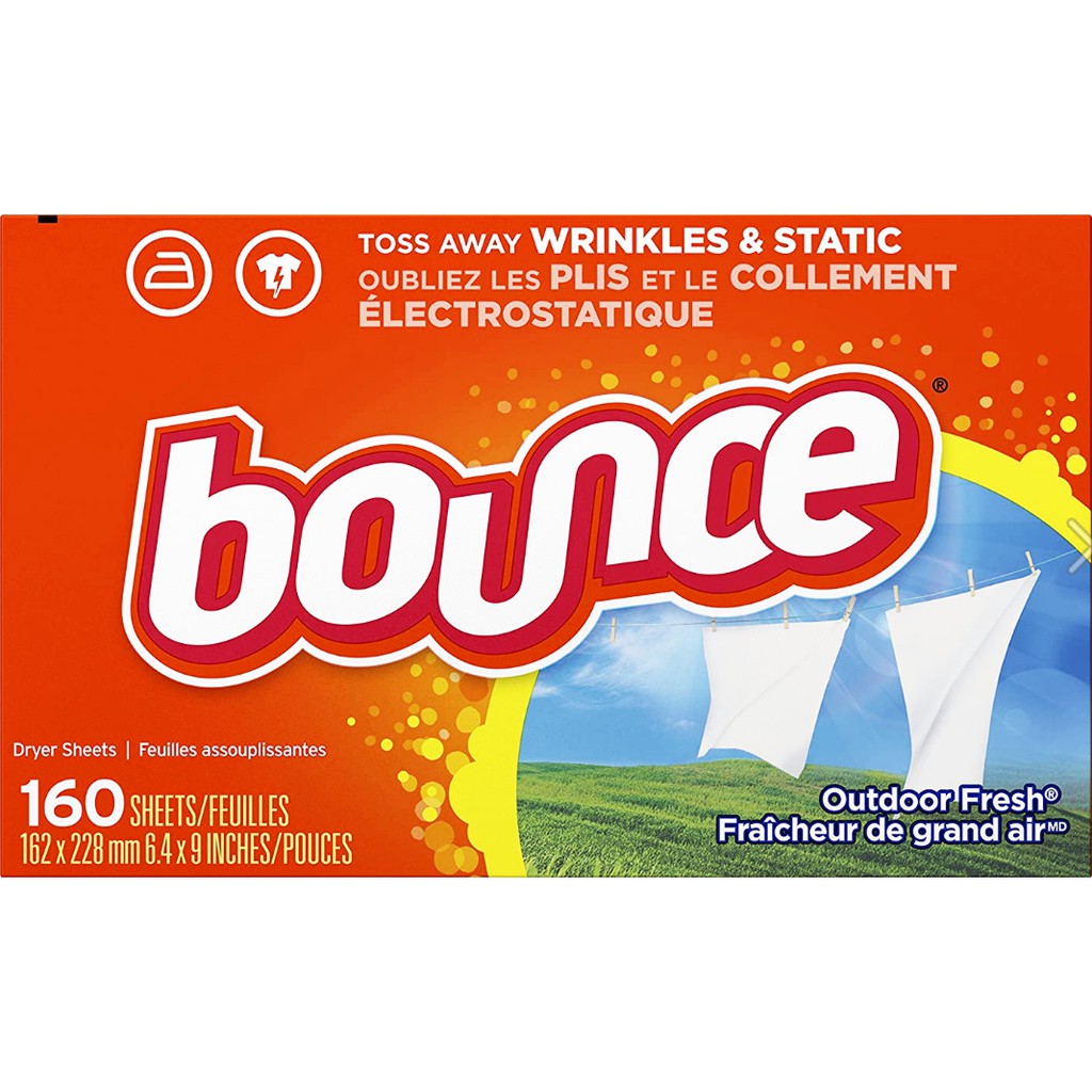 美國 原裝進口 Bounce 低過敏 烘衣紙 去靜電紙 芳香柔軟 無香精 戶外清新 亞麻清新 160張 120張 80張 | 蝦皮購物