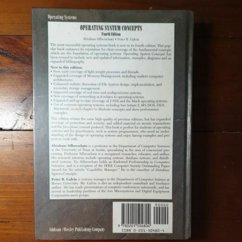 Operating System Concepts Fourth Edition