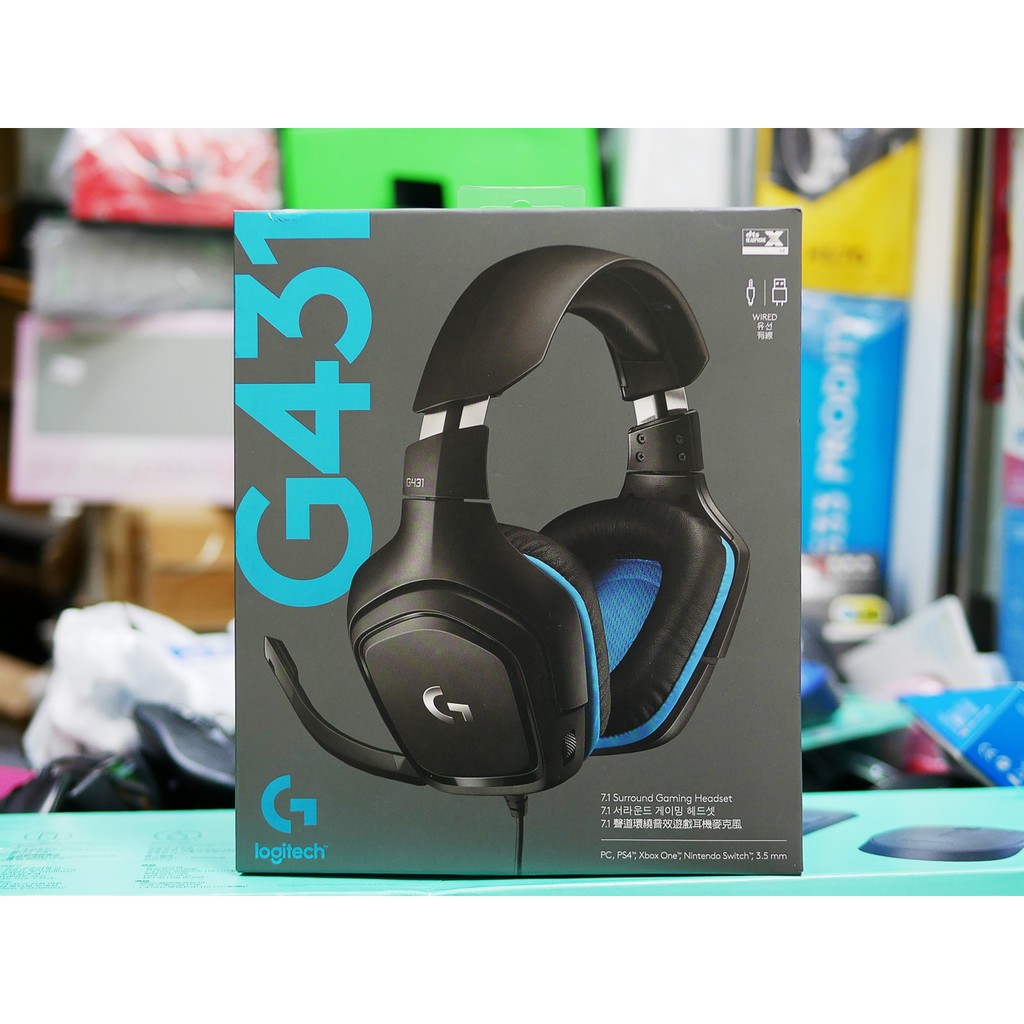 【本店吳銘】 羅技 logitech G431 7.1 聲道環繞音效 遊戲耳機麥克風 電競耳麥 手機PC PS4跨平台 | 蝦皮購物