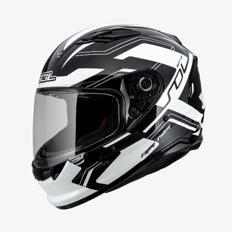 SOL SF-6 / SF6 安全帽 超新星 黑/白 全罩 雙D扣 內墨鏡 | 蝦皮購物