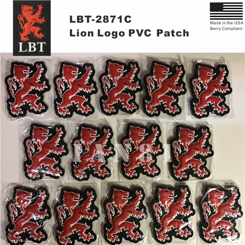 LBT-2871C Lion logo PVC 獅子臂章 紅色 | 蝦皮購物