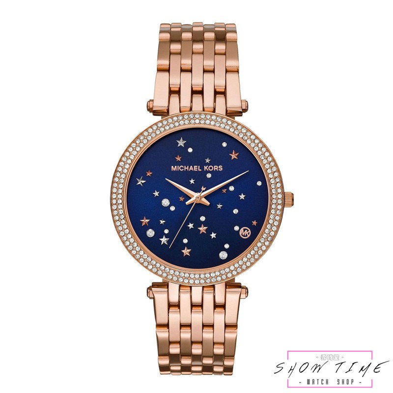 Michael Kors 璀燦星空 氣質 三針 女錶-不鏽鋼 藍面玫瑰金 MK3728 秀時堂 - Goodfind找推薦、比價格