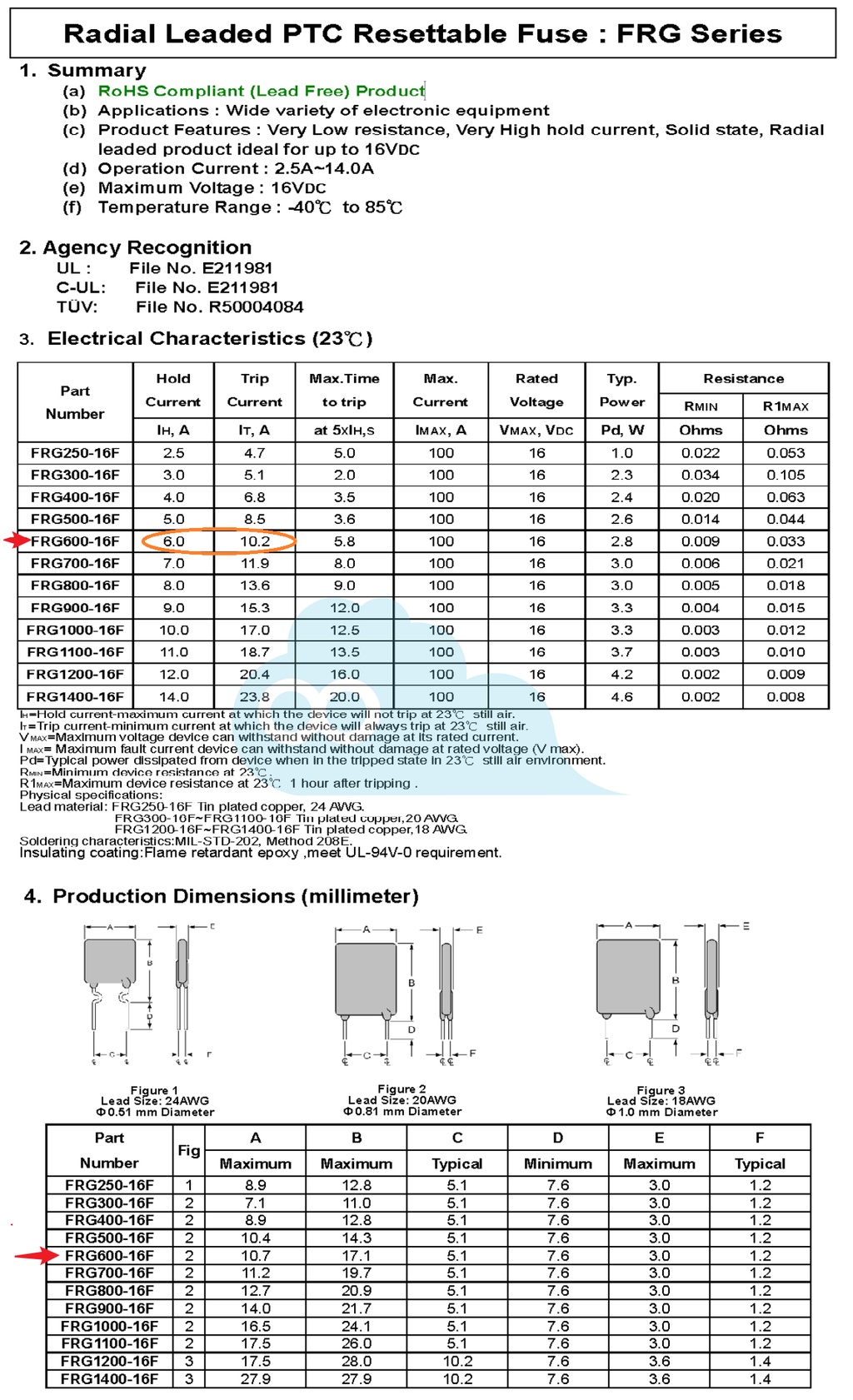 含稅 PPTC 自復式保險絲 DIP 6A 16V FRG600-16F 20PCS | 蝦皮購物