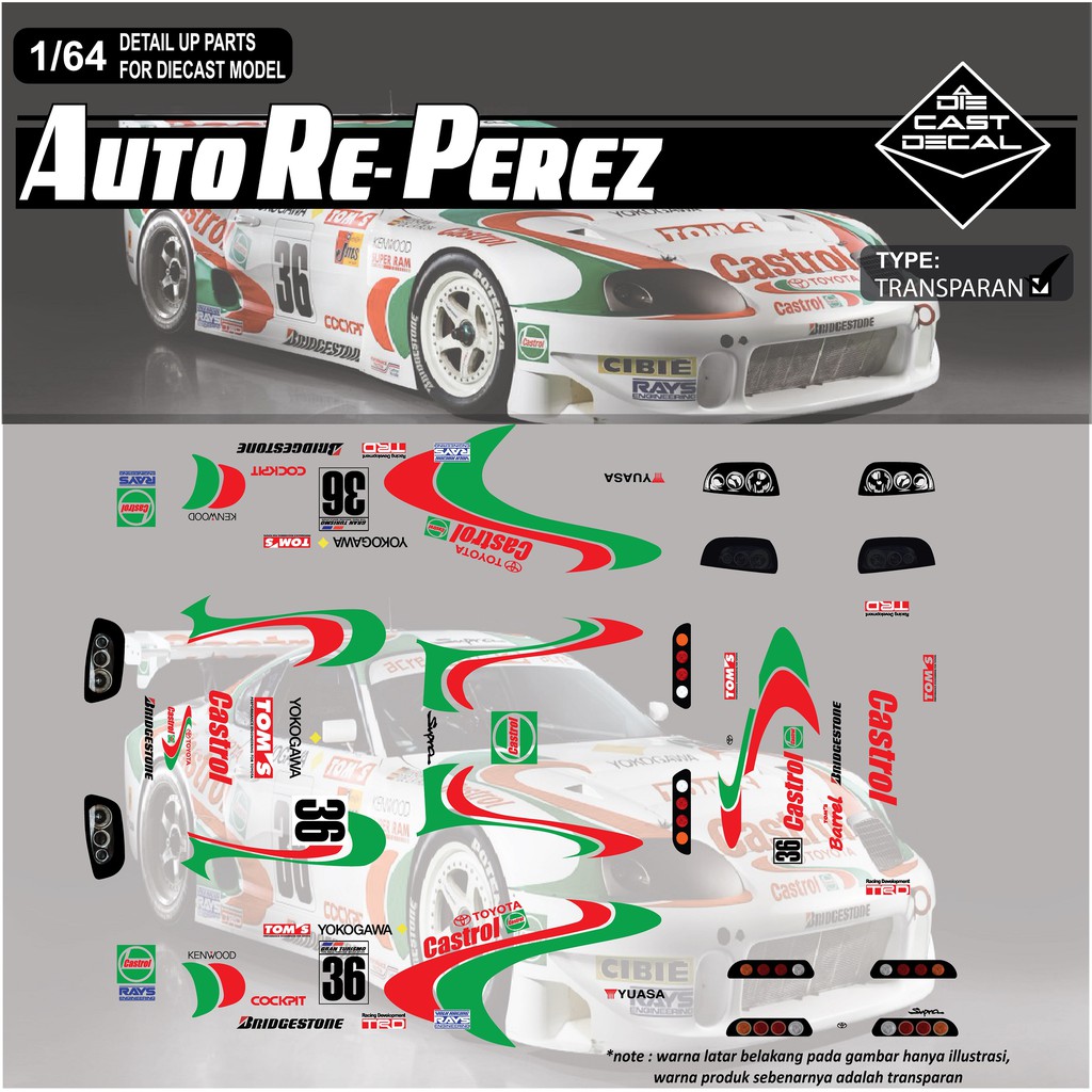 Autoreperez Racing Livery Tom Castrol Supra HotWheels Decals | 蝦皮購物