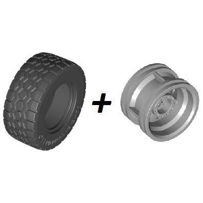 LEGO 樂高 零件 56145 + 15413 黑色輪胎 輪框 4299389 6055626 輪胎組 49.5x20 | 蝦皮購物