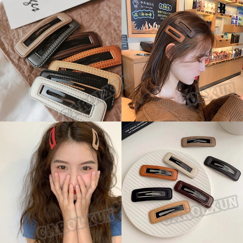 台灣現貨 G032 BB夾 髮夾 皮革髮夾 皮質bb夾 一字髮夾 髮飾 頂夾 小黑夾 黑髮夾 毛夾 瀏海夾 一字夾 | 蝦皮購物