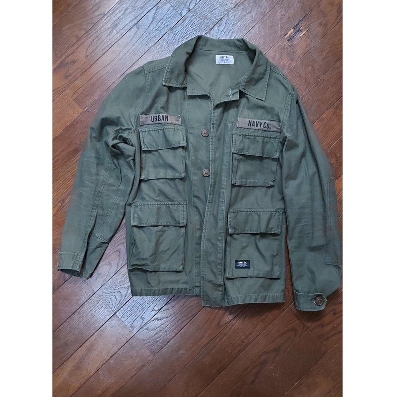 二手男裝 NAVY CACO軍裝外套 多口袋 軍綠 | 蝦皮購物