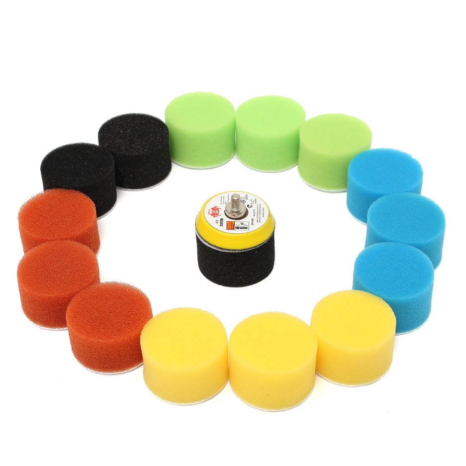 【SPTOOL】2吋 16件組 高密度 平面式 波浪式 海綿 汽車美容 拋光棉 拋光盤 打蠟 | 蝦皮購物