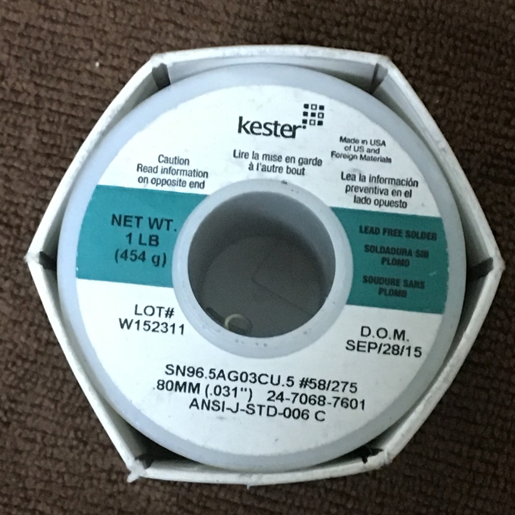 Kester SN96.5 Ag3 Cu0.5 Flux275 0.8mm (0.031") 含銀銲錫 | 蝦皮購物