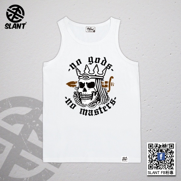 SLANT SKULL KING 骷髏國王 NO GODS NO MASTER 撲克國王 純棉背心 潮流背心 | 蝦皮購物