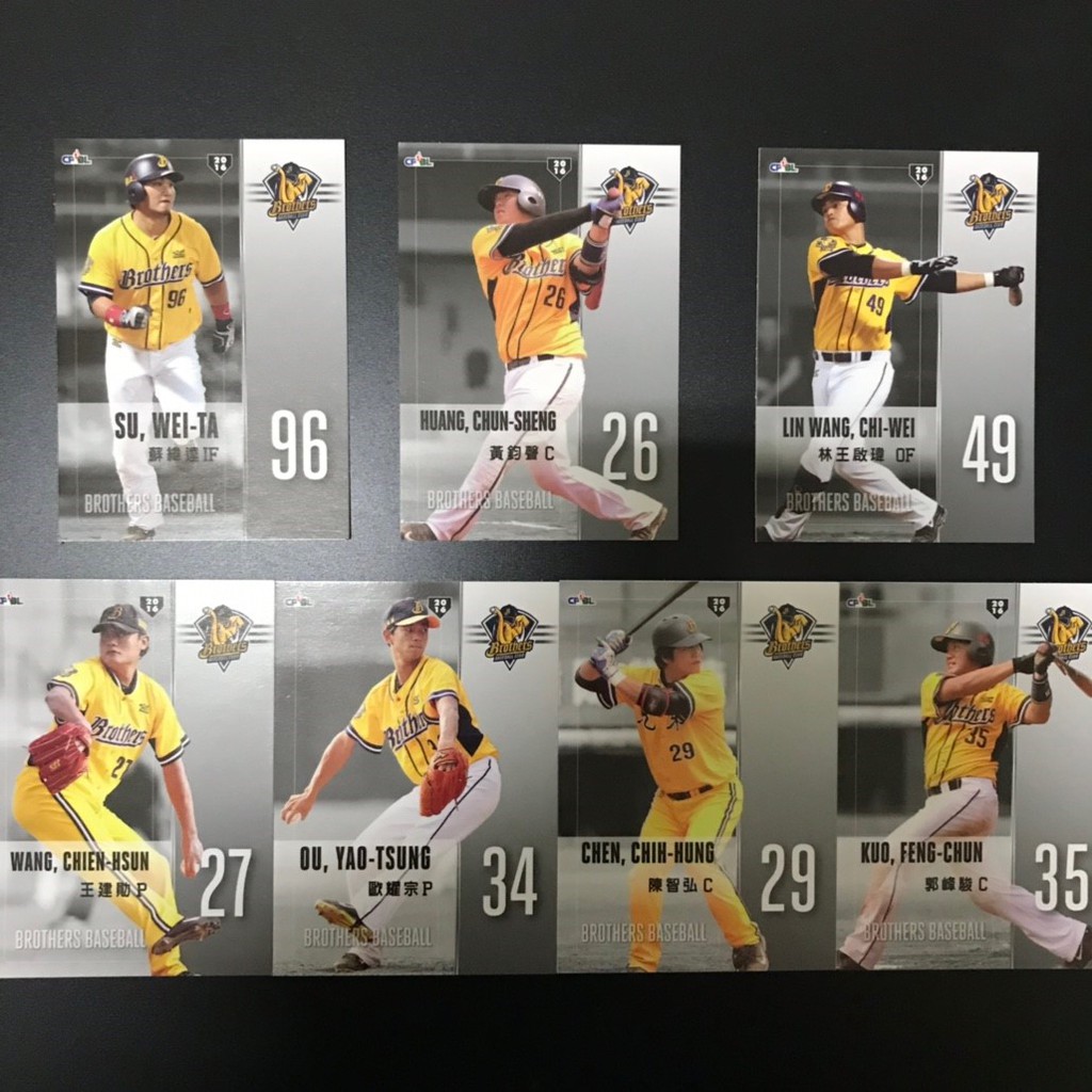 中華職棒 CPBL 2016 球員卡 中信兄弟 蘇緯達 黃鈞聲 林王啟瑋 郭峰駿 陳智弘 歐耀宗 王建勛 | 蝦皮購物