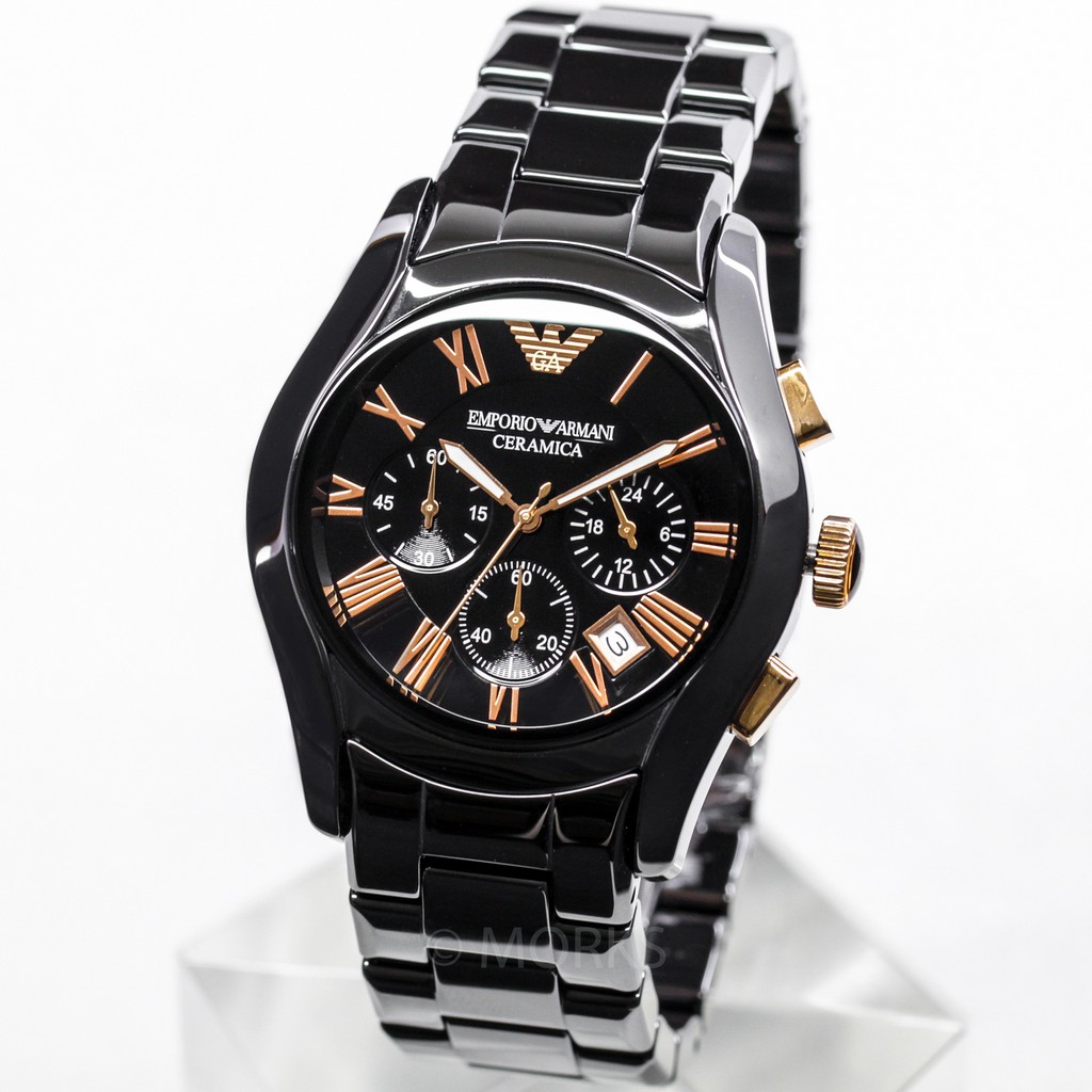 現貨 可自取 EMPORIO ARMANI AR1410 亞曼尼 手錶 43mm CERAMICA 陶瓷 玫瑰金 三眼 | 蝦皮購物