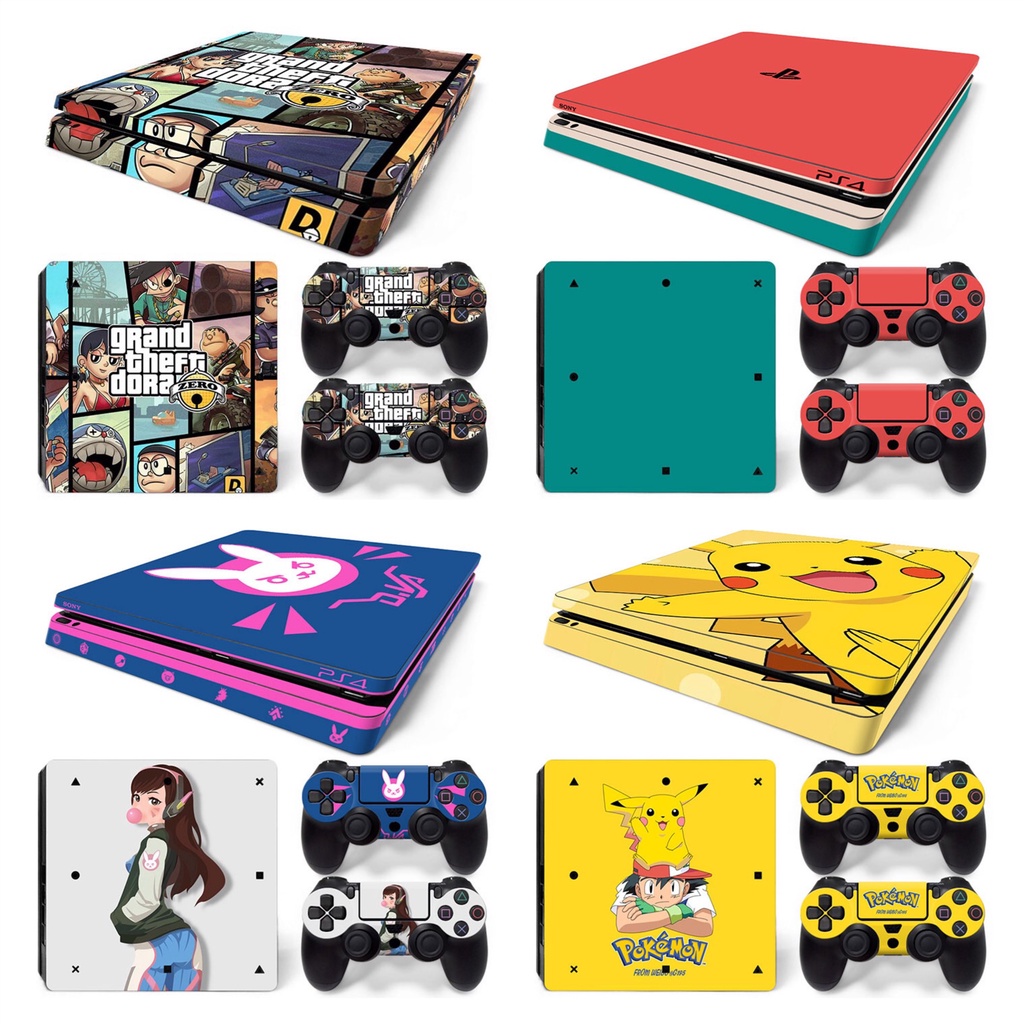 【天華】 ﹊ PS4 slim貼紙 PS4貼紙SLIM 貼膜 機身貼 送手柄貼 來圖定做 | 蝦皮購物