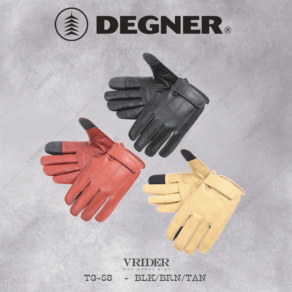 【VRIDER】日本 DEGNER TG-58 可觸控 牛皮 騎士短手套 | 蝦皮購物
