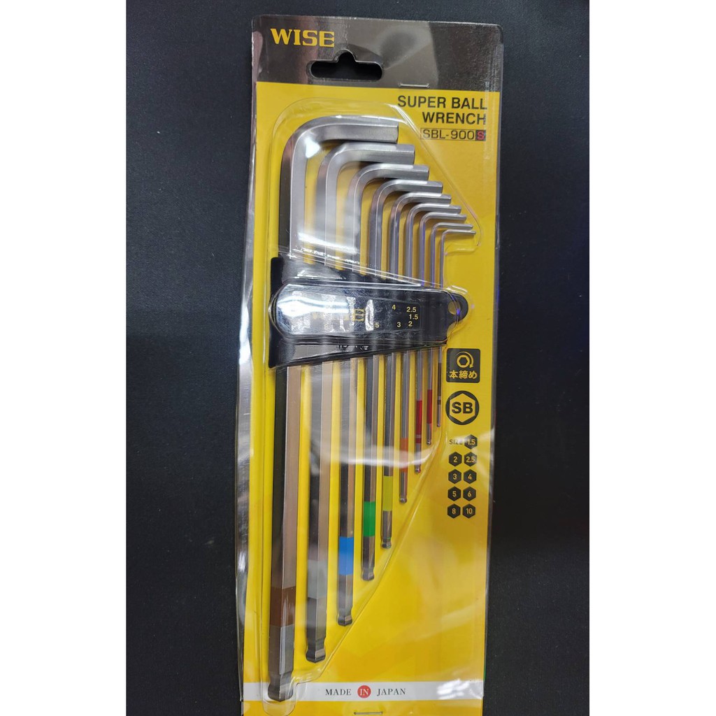 日本WISE SBL-900S 白金球型六角板手組 9支組 | 蝦皮購物