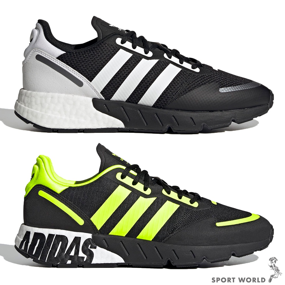 Adidas ZX 1K Boost 男 休閒鞋 慢跑鞋 黑白/黑螢光綠【運動世界】FX6515/FY3632 | 蝦皮購物