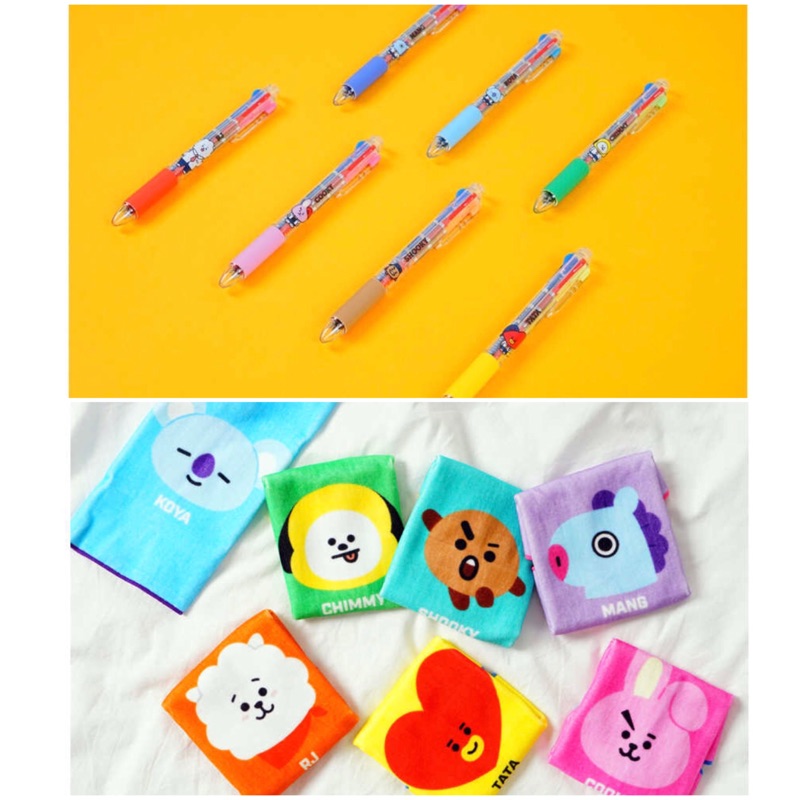 《預購》韓國代購 BTS BT21 X STUDIO8 四色筆 & 擦手毛巾 STUDIO EIGHT | 蝦皮購物