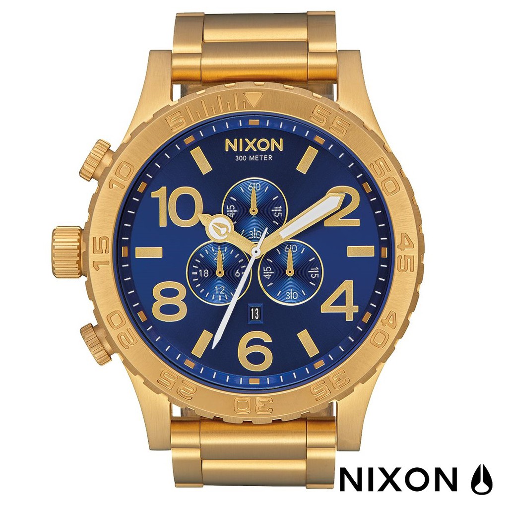 NIXON A083-2735《51-30 Chrono 超大錶徑系列》防水300米/51mm/金x藍【第一鐘錶】 | 蝦皮購物