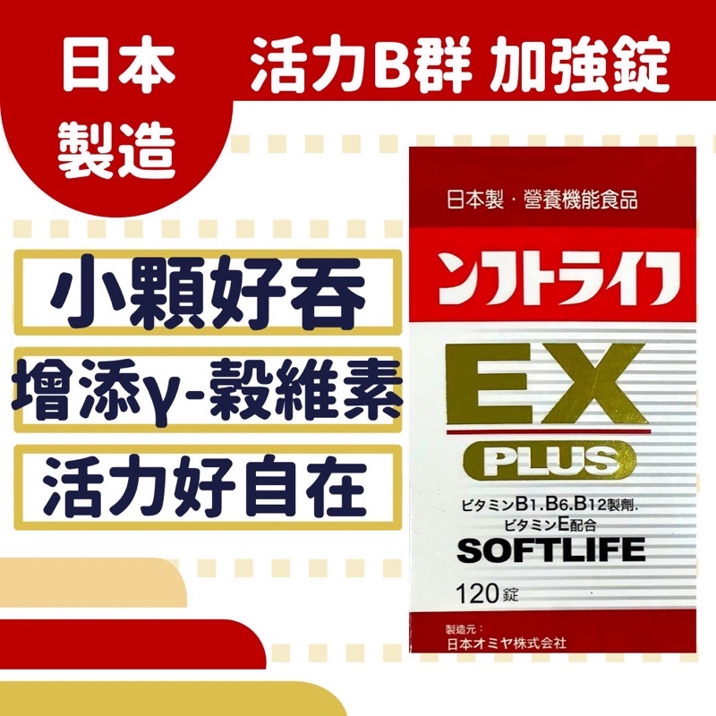 日本【活力B群 EX PLUS加強錠120錠 】維生素B群 小顆好吞 方便快速 強效B群 日本製造 日本原裝 za569 | 蝦皮購物