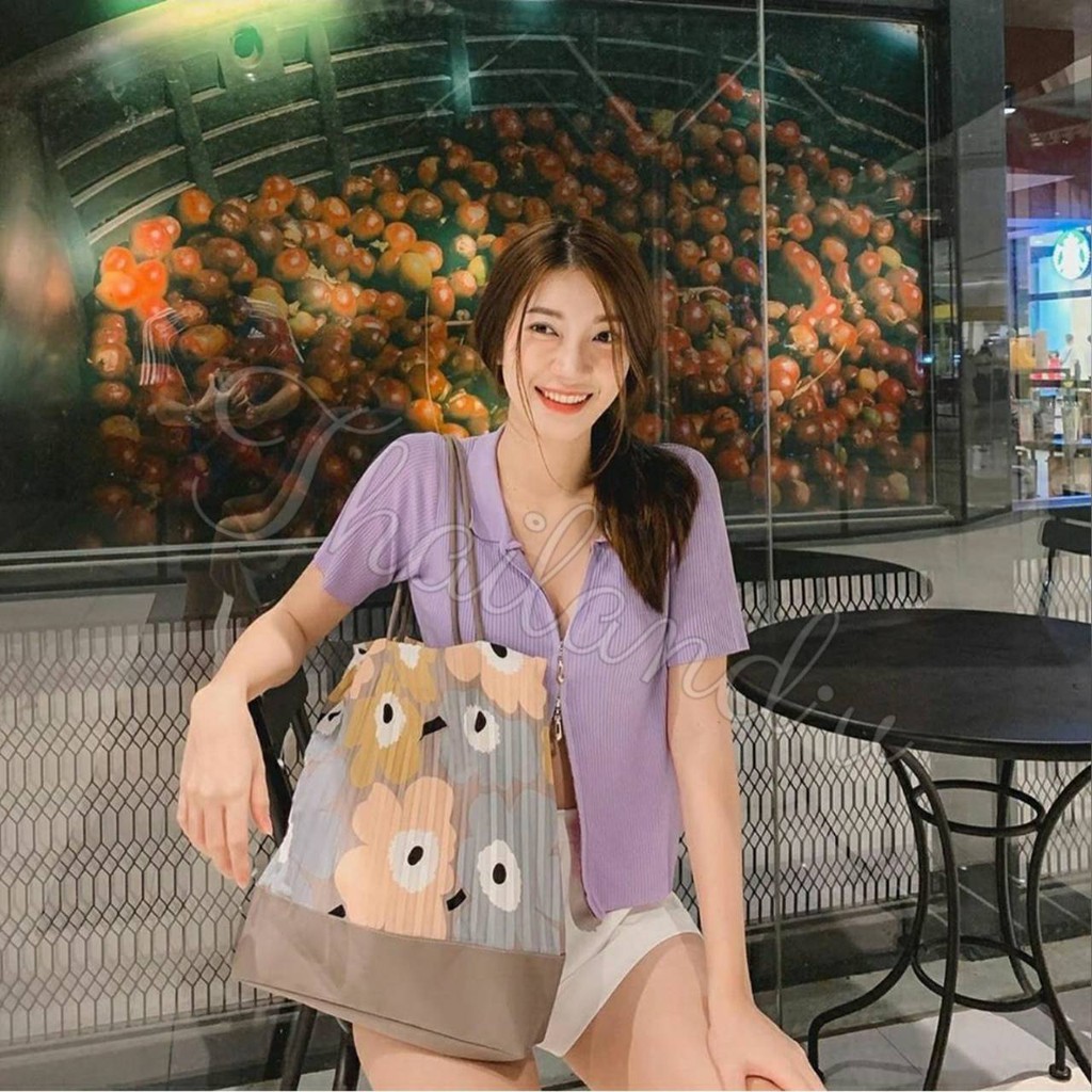 泰國品牌 Neispace同款皺褶包 罌粟花 大花 100%泰製 托特包 肩背包 手提袋 皺褶包 百折包 | 蝦皮購物