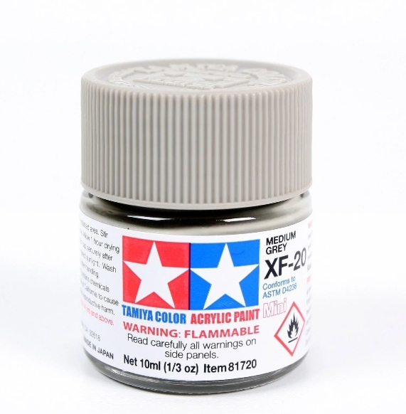 TAMIYA 田宮 水性壓克力漆 XF-20 消光中度灰 10ml 貨號XF20 | 蝦皮購物