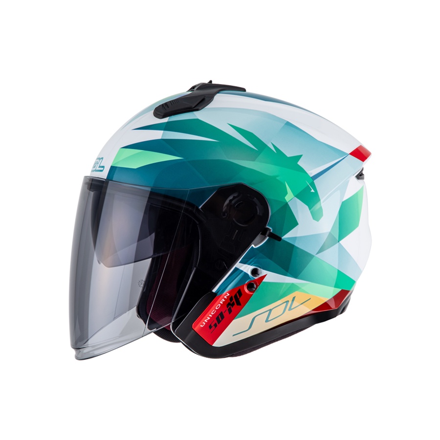 【SOL Helmets】SO-XP開放式安全帽 (獨角獸_白/綠) ｜ SOL安全帽官方商城 | 蝦皮購物