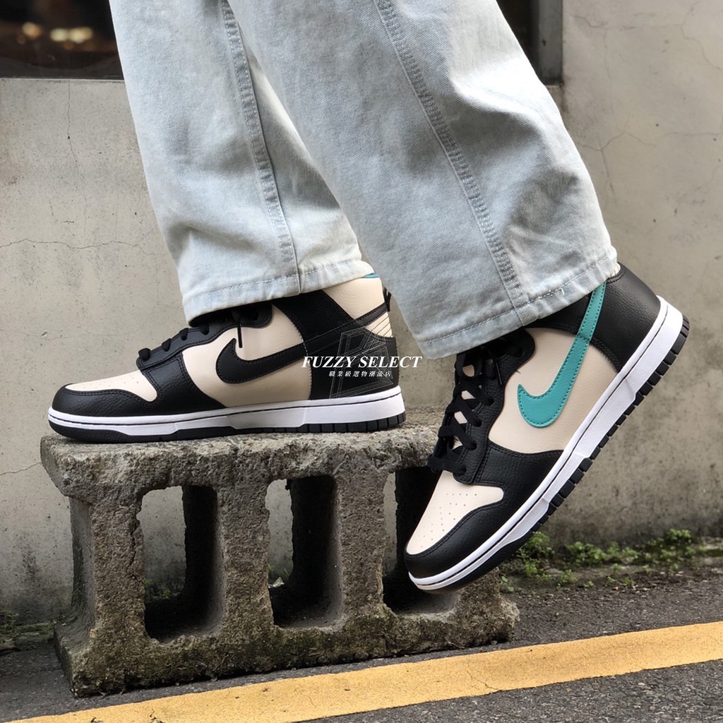 【逢甲 FUZZY】Nike Dunk High EMB 黑白綠 米黑 湖水綠 高筒 DO9455-200 | 蝦皮購物