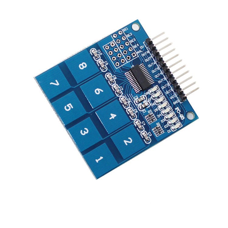 【AI電子】*(2-2)Arduino TTP226 8路 數位觸摸感測器 電容式觸控 觸控開關 | 蝦皮購物