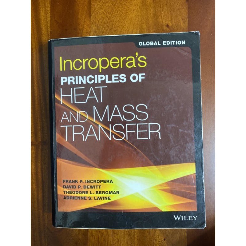 Incropera`s Principles Of Heat And Mass Transfer的價格推薦 - 2024年9月| 比價比個夠BigGo