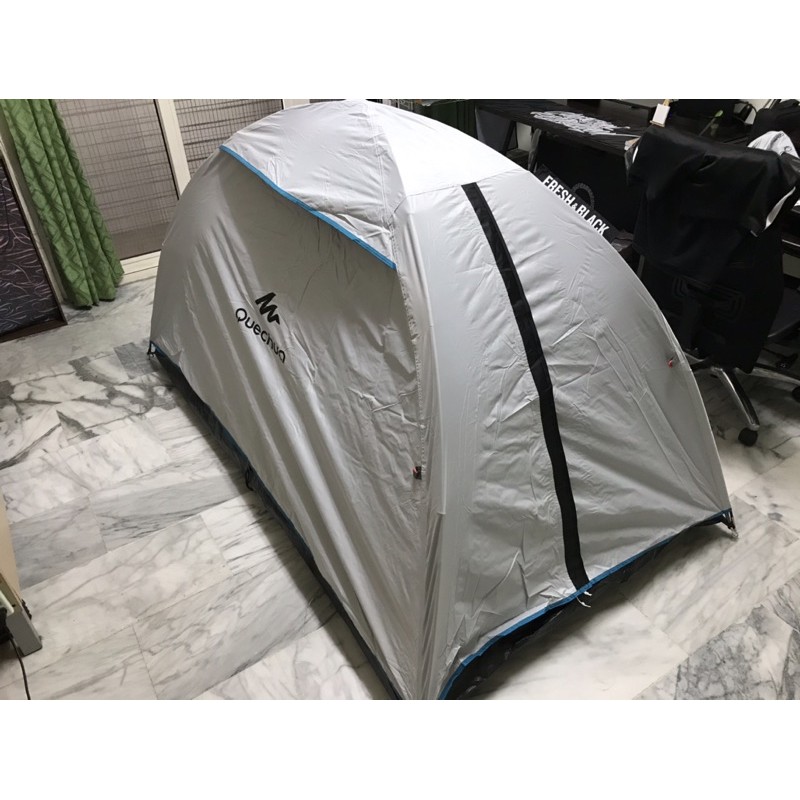 迪卡儂 2人通風涼感露營帳篷 (超遮陽系列) QUECHUA Arpenaz fresh&black (二手9.5成新) | 蝦皮購物
