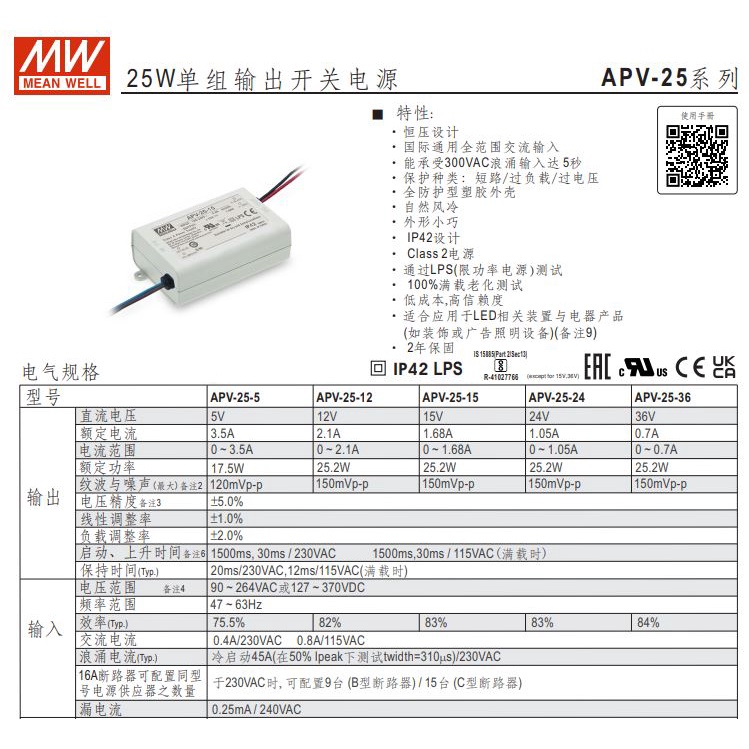 【CP】明緯電源供應器 APV-25-5 APV-25-12 APV-25-15 APV-25-24 APV-25-36 | 蝦皮購物