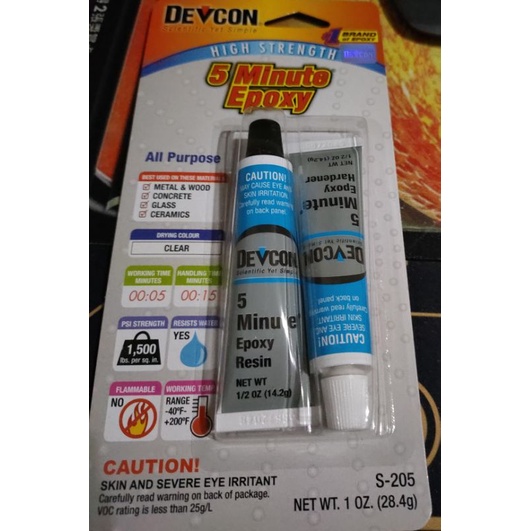 Devcon S-205 5分鐘快乾 AB膠 (透明) 1oz(28.4g) | 蝦皮購物