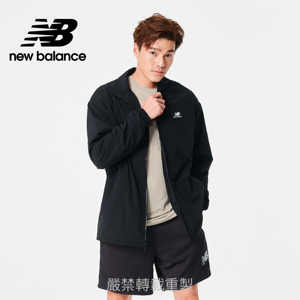 【New Balance】 NB 大字母Logo立領風衣外套_中性_黑色_UJ23502BK | 蝦皮購物