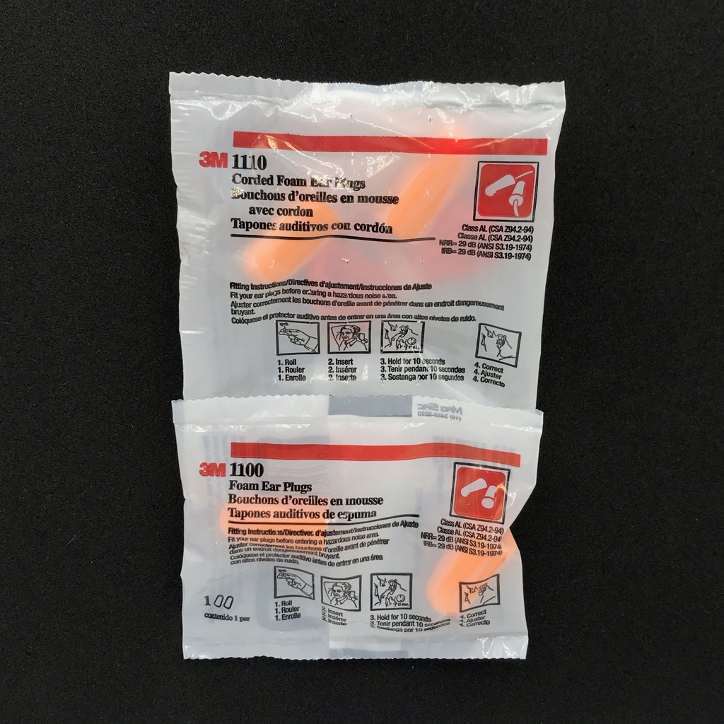 3M 隔音耳塞 1100/1110 獨立包裝 2入/包 防噪音 睡眠 工作學習海棉 降噪靜音 耳塞 附線耳塞 | 蝦皮購物